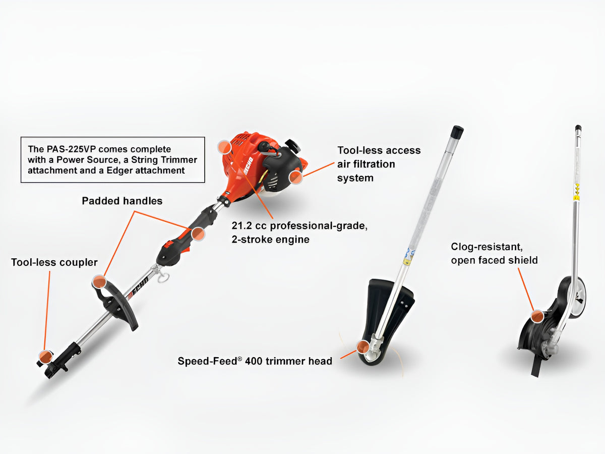 Echo 21.2cc Power Head Weed Trimmer Edger Combo PAS 225VP